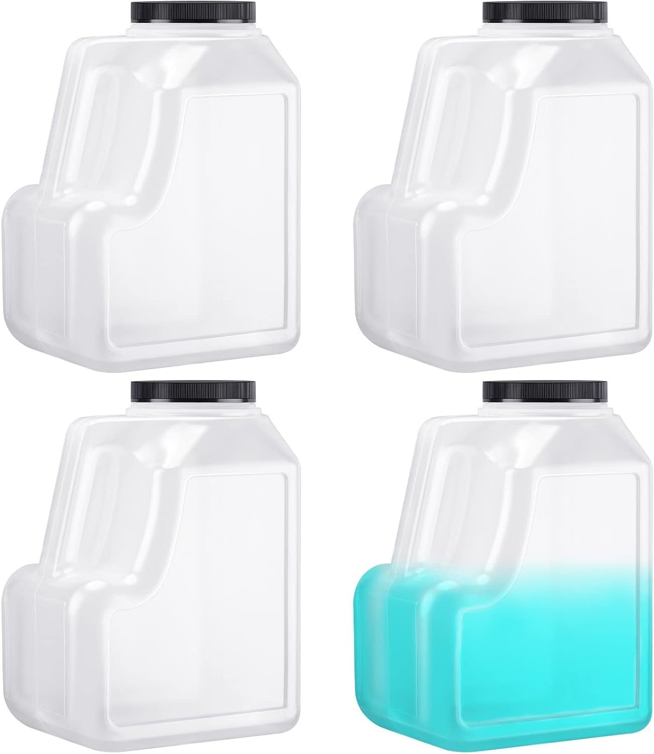 4 Pcs Clear Plastic Gallon Jar with Handle and Airtight Lid 1.25 Gallon ...