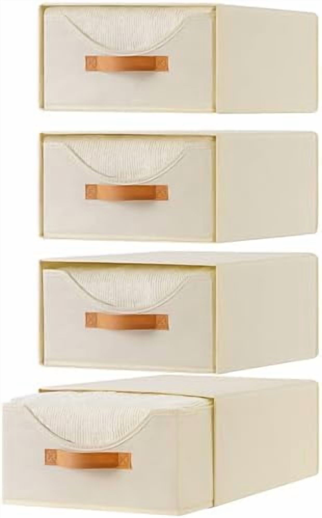 4 Pcs Closet Drawers and Large Size Clothes Storage Bins Push-Out ...
