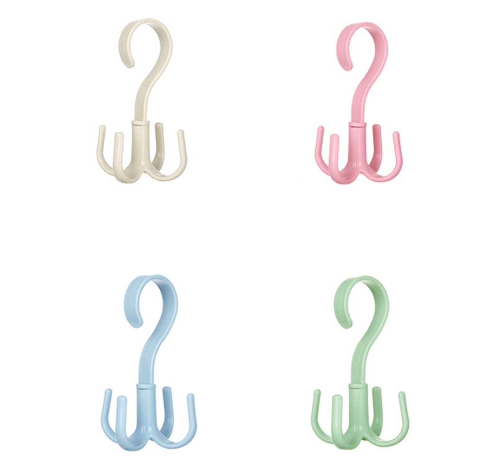 4 Pcs Closet Hanging Organizer, 360 Degree Swivel Hooks, No Drilling ...