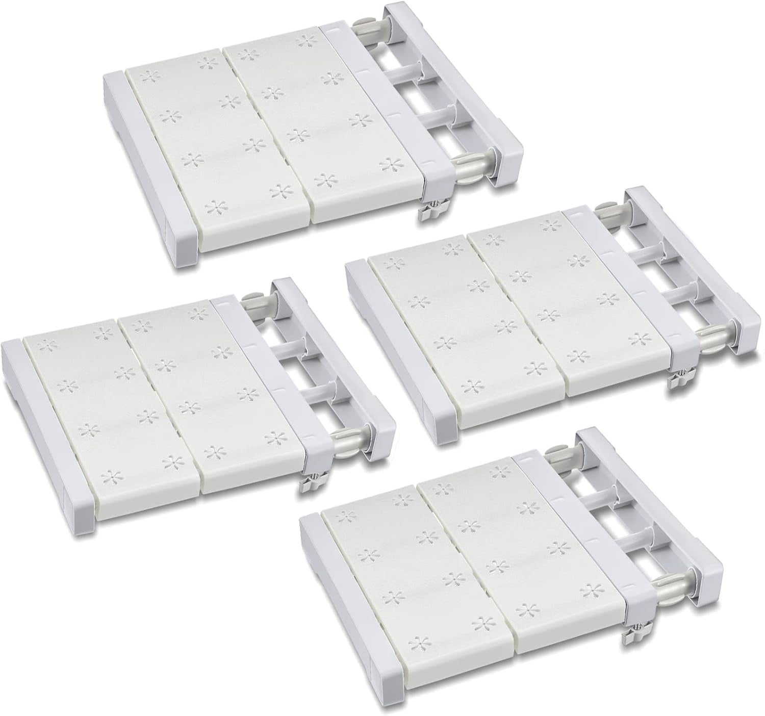 4 Pcs Closet Tension Shelf Rod Expandable Shelf Locker Organizer ...