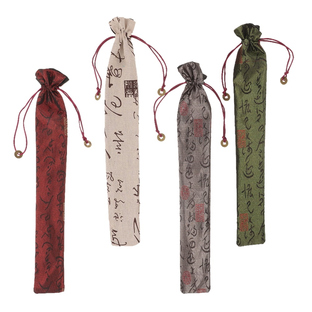 4pcs Folding Hand Fan Bags with Drawstring Carrying Pouches for ...