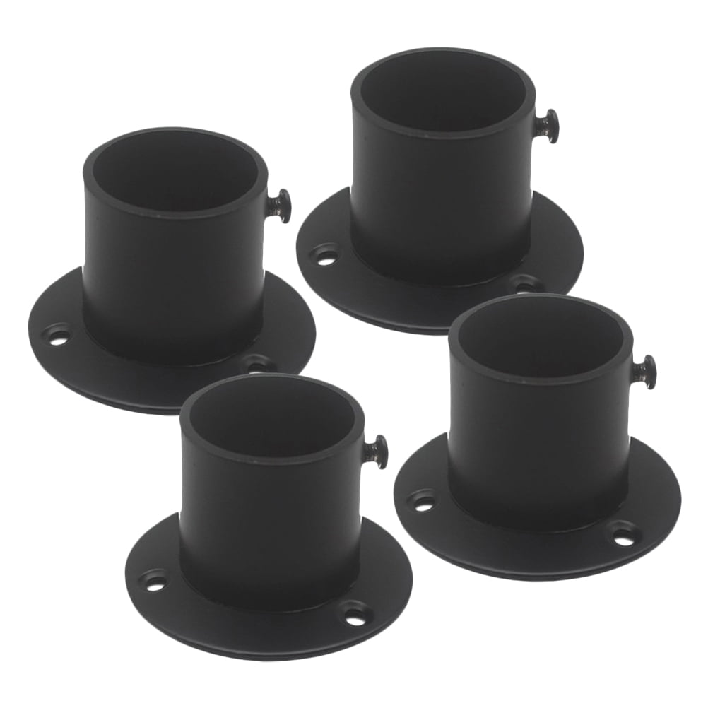 4 Pcs Clothes Pole Base Drapery Rods Home Supply Closet Holder Blackish ...