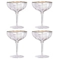 4 Pcs Cocktail Glass Set, Champagne Glasses With Gold Rim, 260 Ml / 8. ...