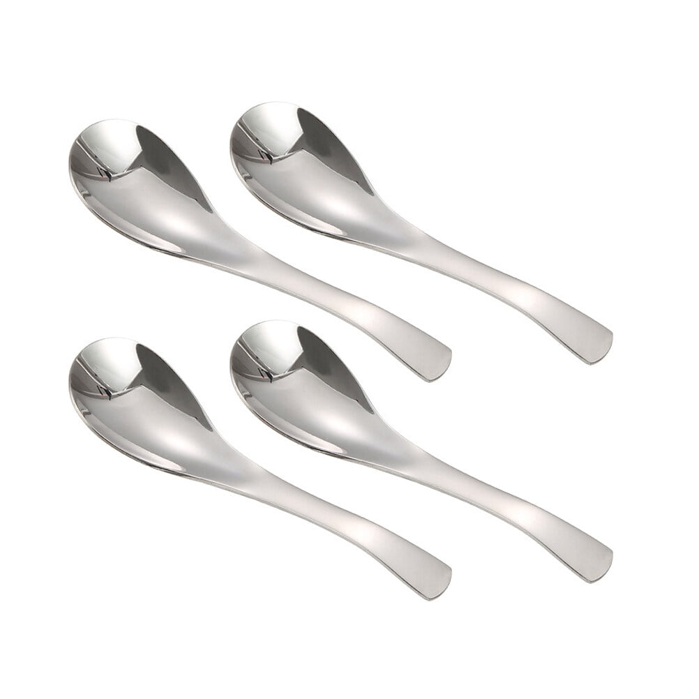 4 Pcs Cocktail Spoon Measuring Spoons Table Soup Ladle Child Silver ...