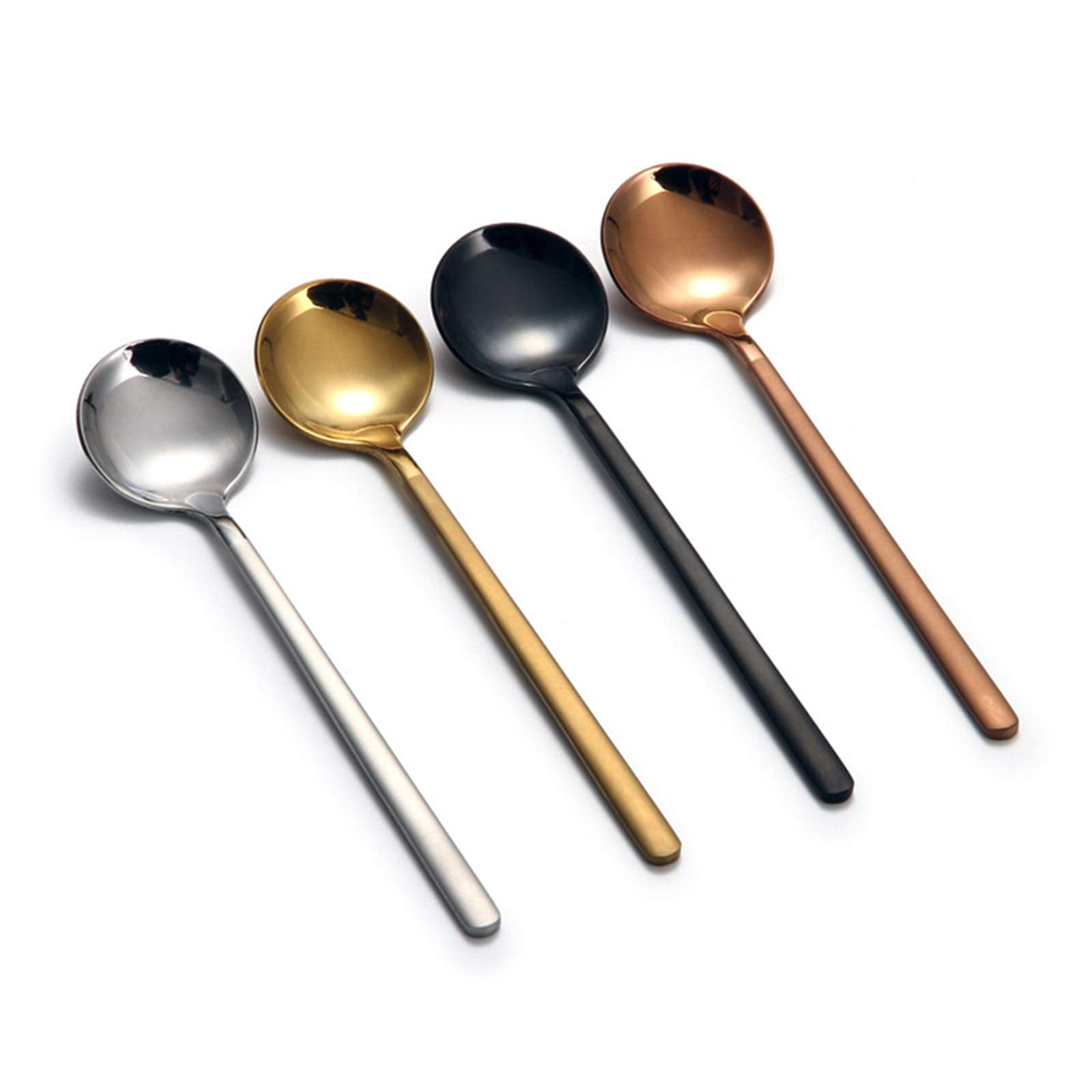 4 Pcs Coffee Spoons Teaspoons 13cm Matte Frosted Handle Stainless Steel ...