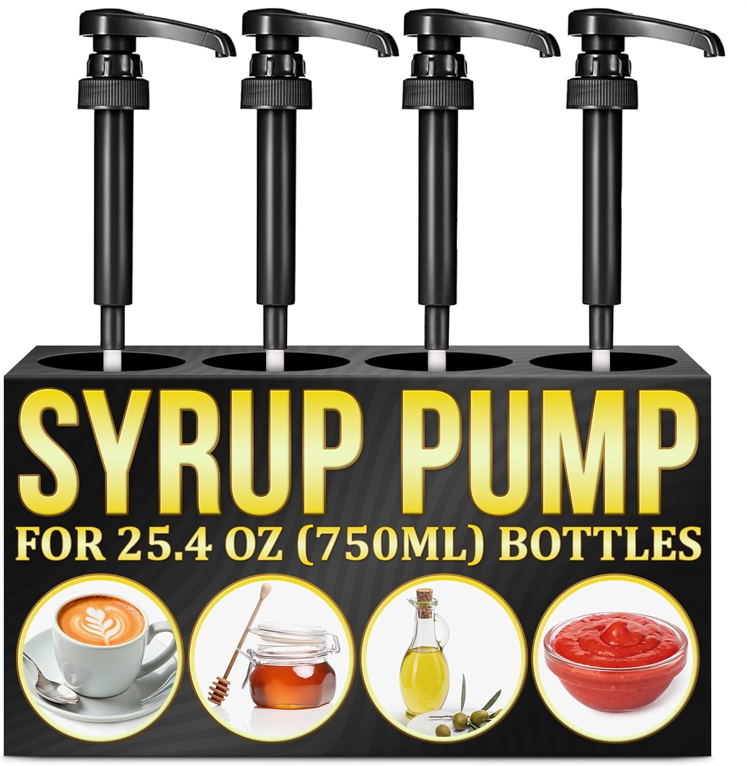 4 Pcs Coffee Syrup Pump Dispenser - Works as Skinny and Torani Syrup ...