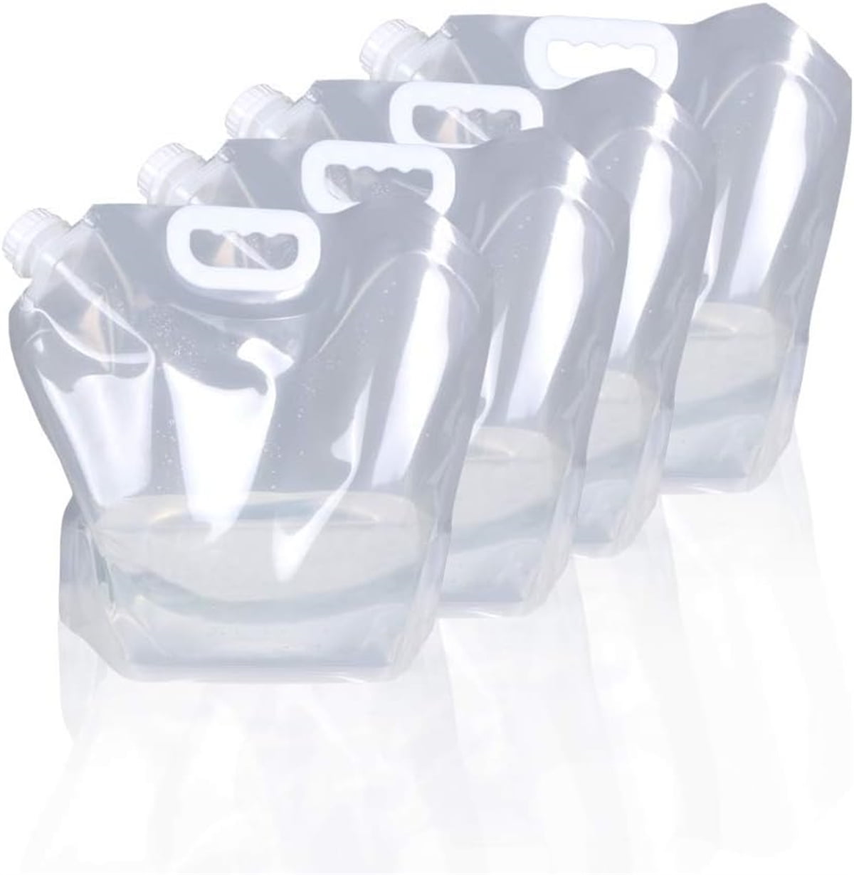 4 Pcs Collapsible Water Container Bag,1.3 Gallon Clear Plastic Storage ...