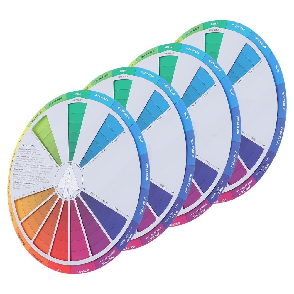 4 Pcs Color Card Gradient Color Wheel Color Wheel for Painting Color ...