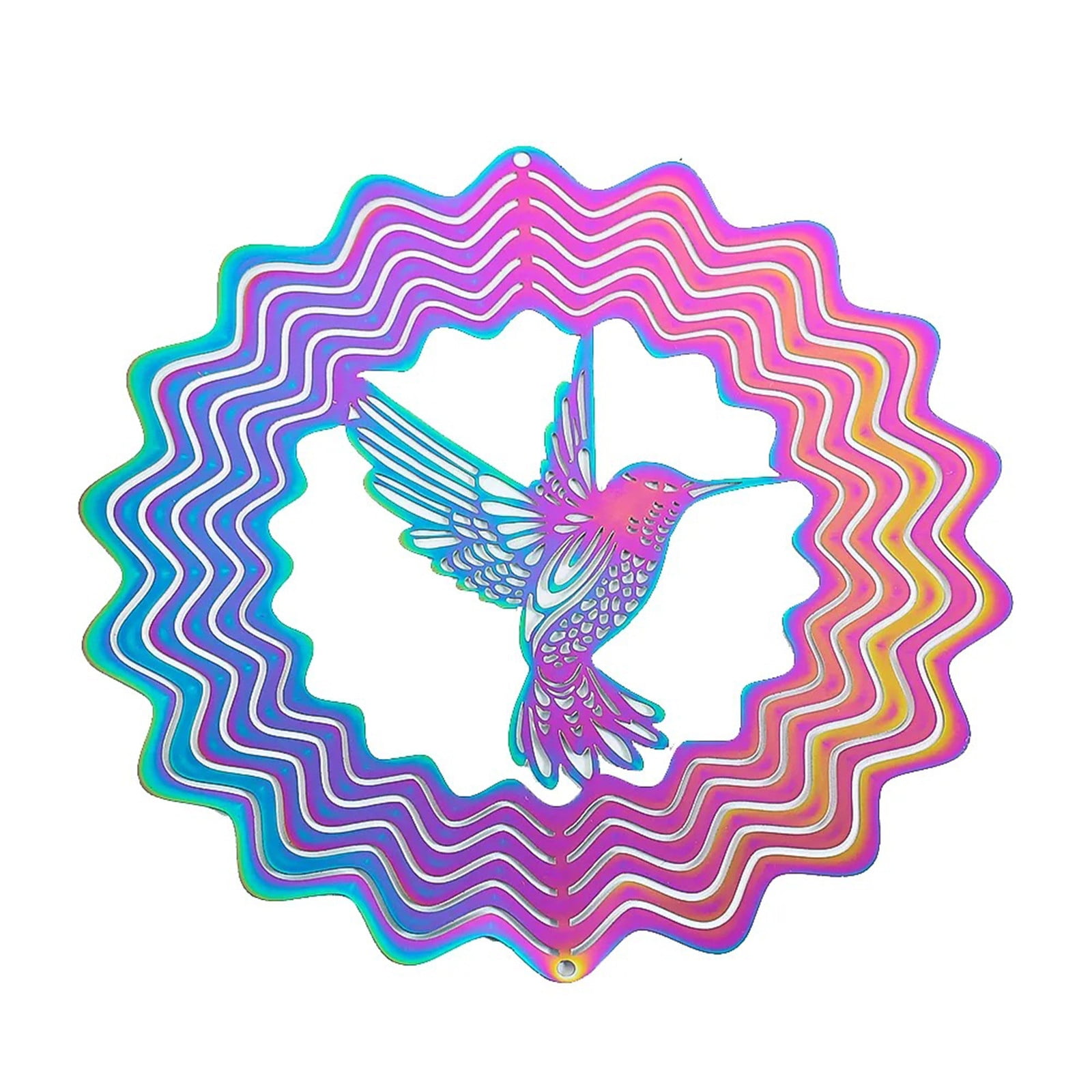 4 Pcs Colorful Metal Hummingbird Wind Chime Pendant - Rotating Garden ...