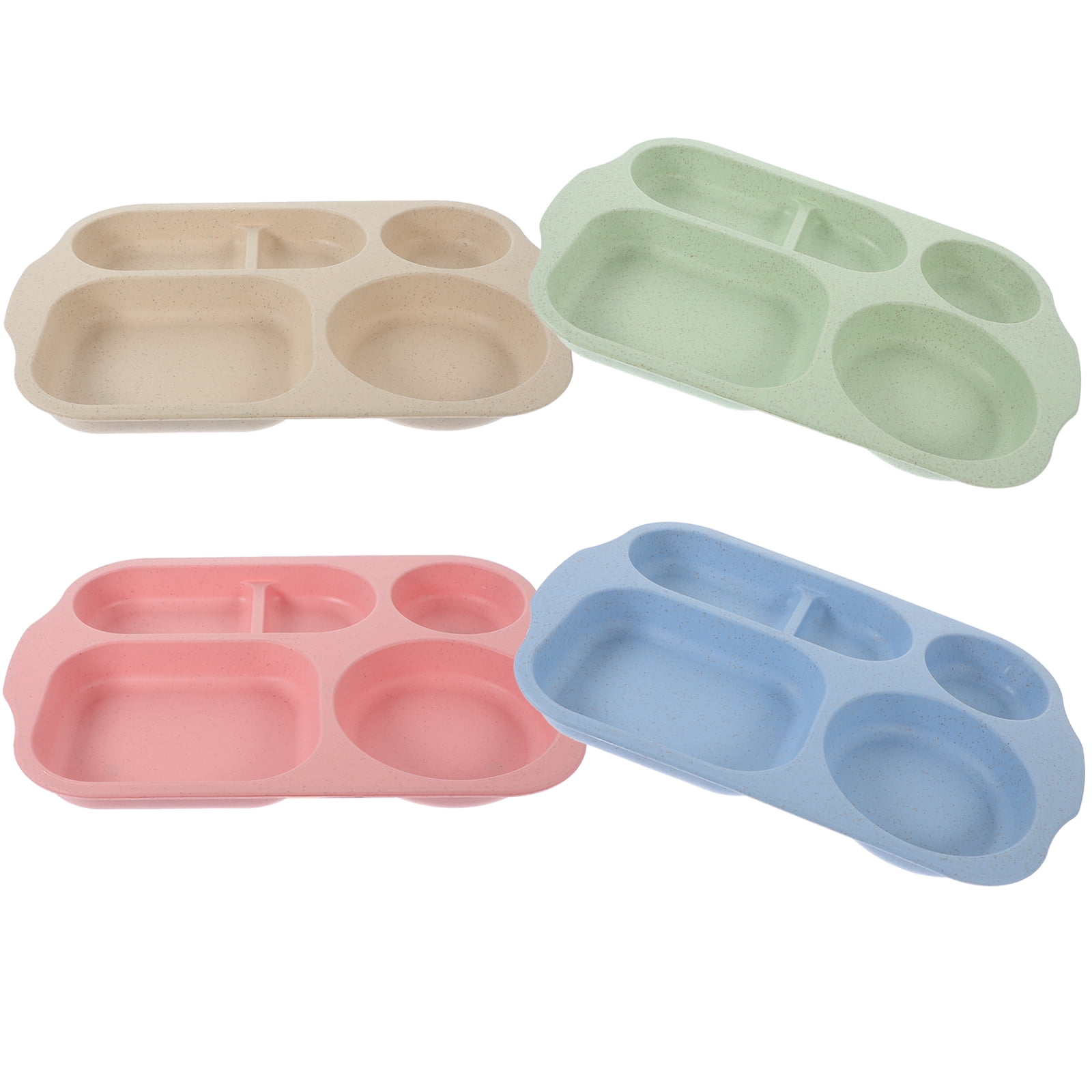 4 Pcs Compartment Cutlery Plate for Home Platter Kid Plates Section ...