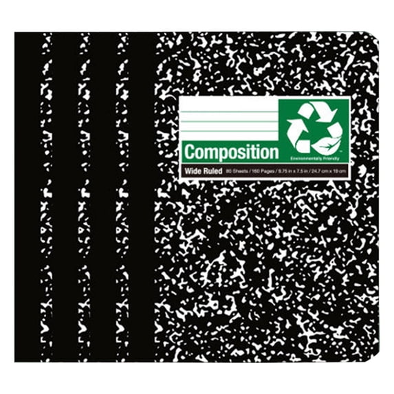 4 Pcs Composition Notebook Wide Ruled, 200 Pages (100 Sheets),Back to ...