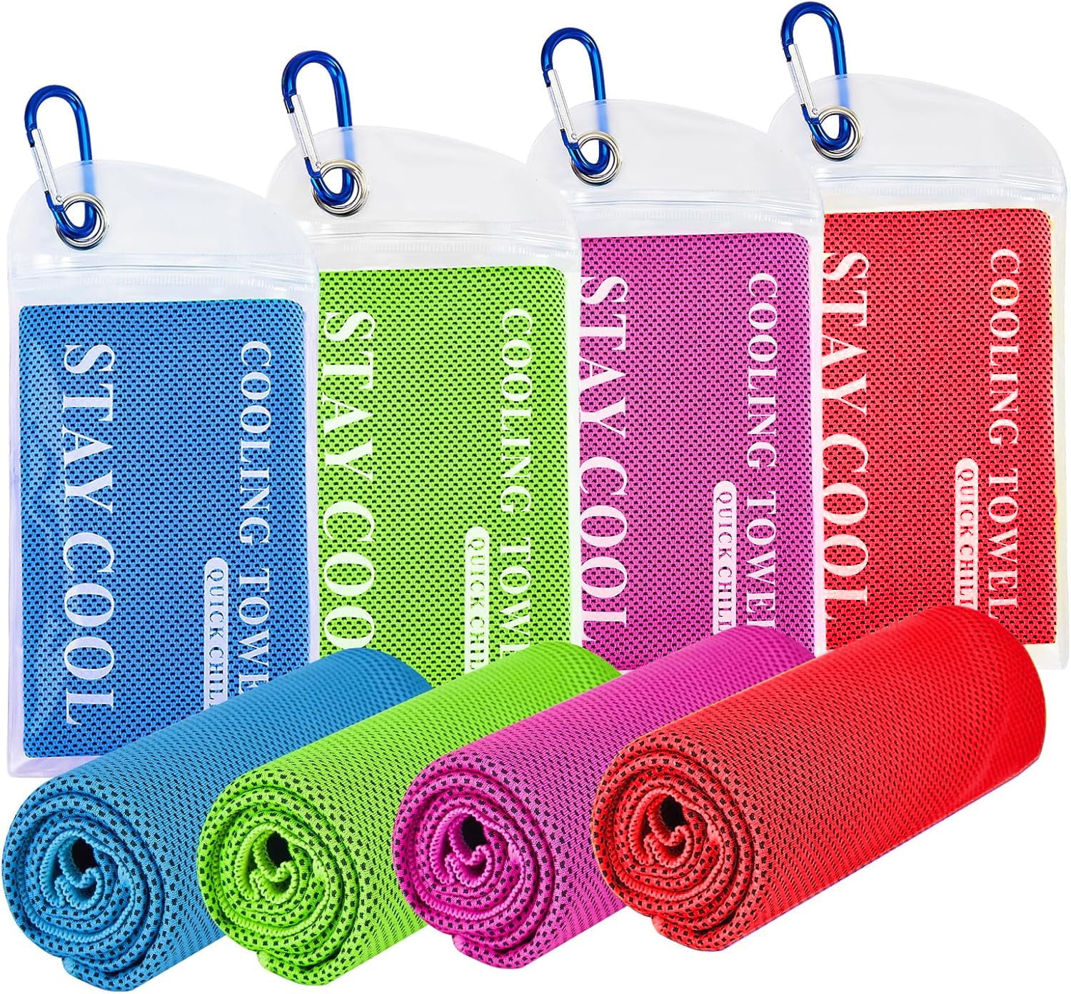 4 Pcs Cooling Towels 40"x12" Cool Sweat Towels,Cooling Towels for Neck and Face,Workout Towels ...