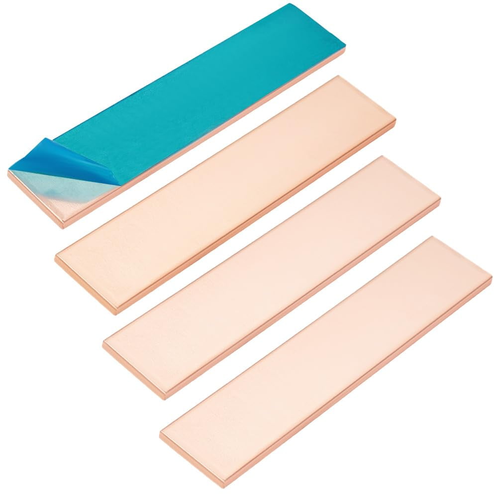 4 Pcs Copper Flat Bar Straight Bar 100x20x3mm Rectangle Copper Bus Bar ...