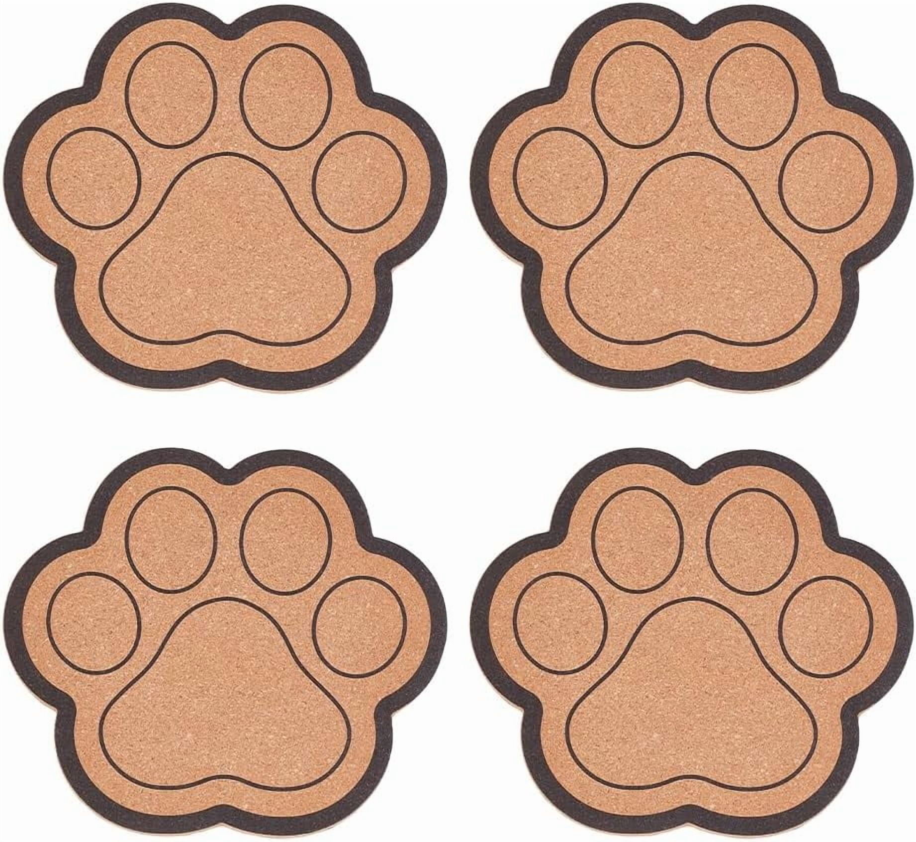 4 Pcs Cork Bulletin Board Dog Paw Print Shape Cork Board Memo Bulletin ...