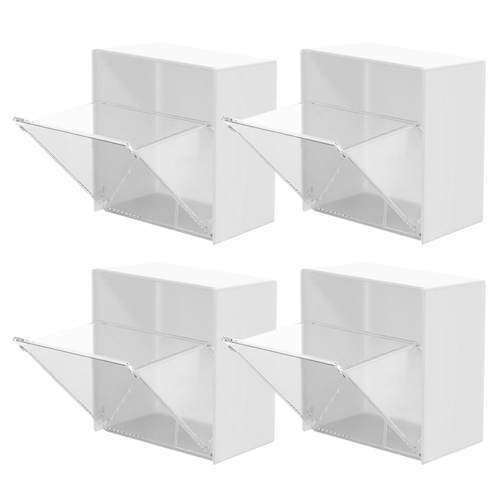 4 Pcs Cotton Swab Holder Wall Mounted Makeup Organizer Bathroom ...