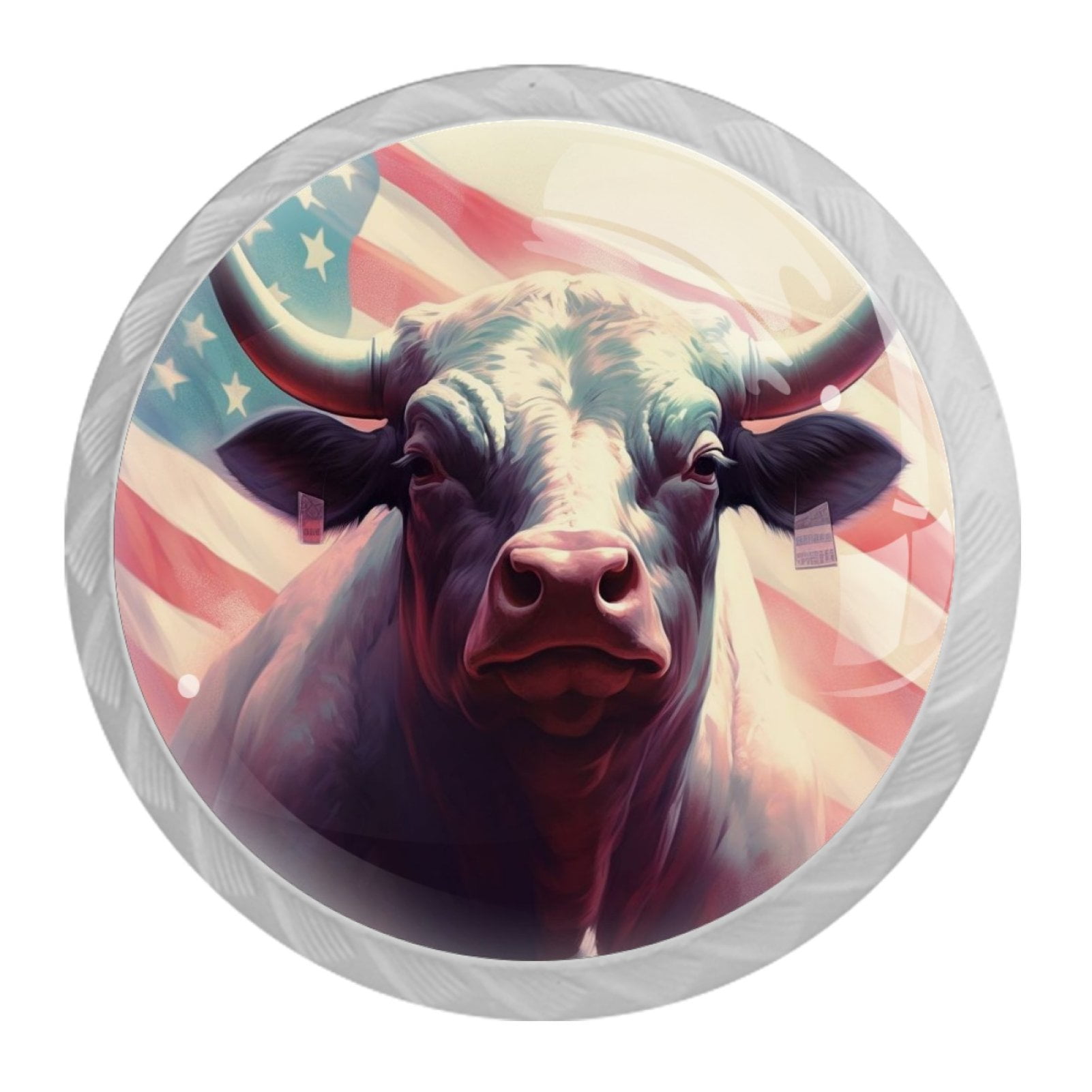 4 Pcs Cow American Flag Knobs for Kitchen Cabinet Cupboard Dresser ...