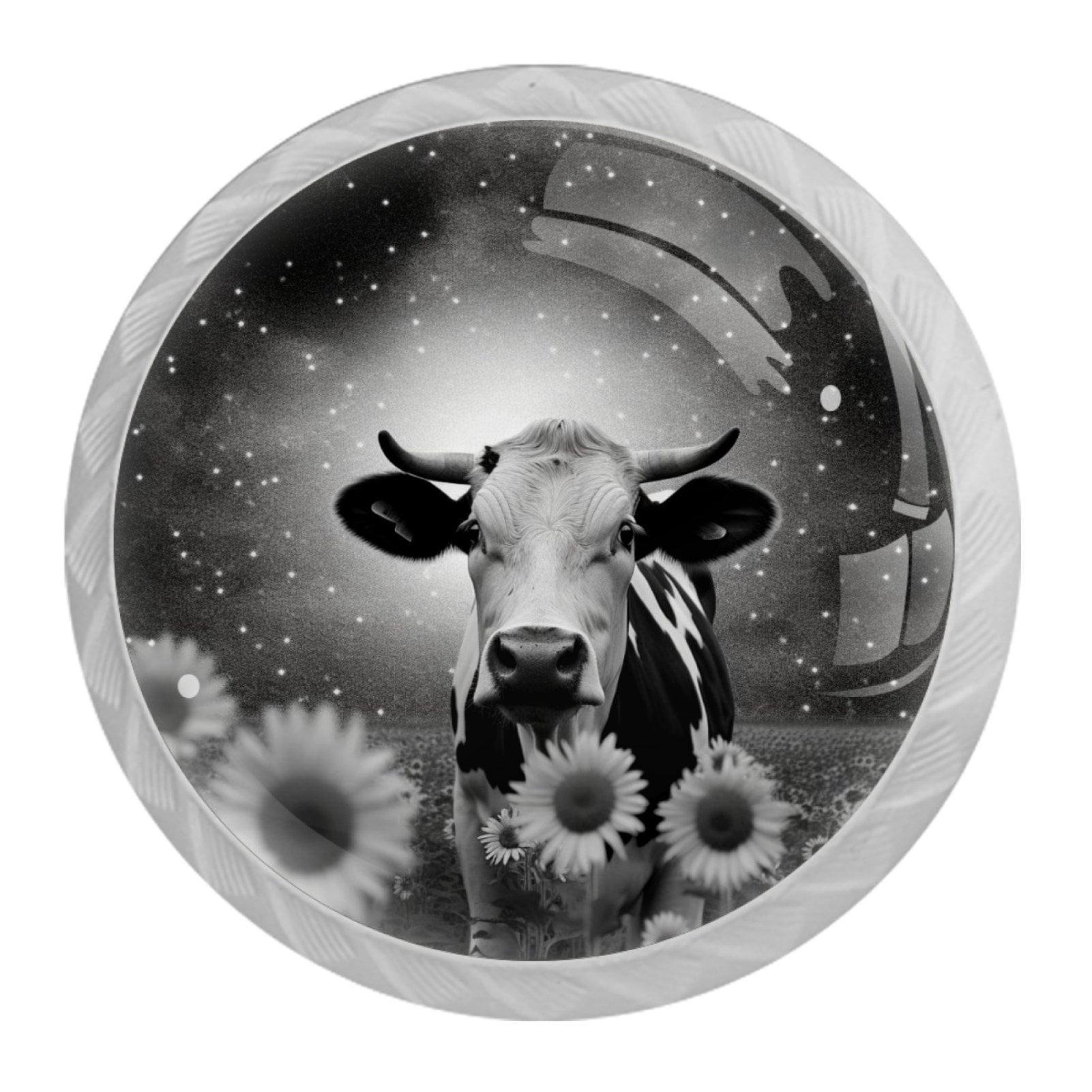 4 Pcs Cow and Sunflower Knobs for Kitchen Cabinet Cupboard Dresser ...