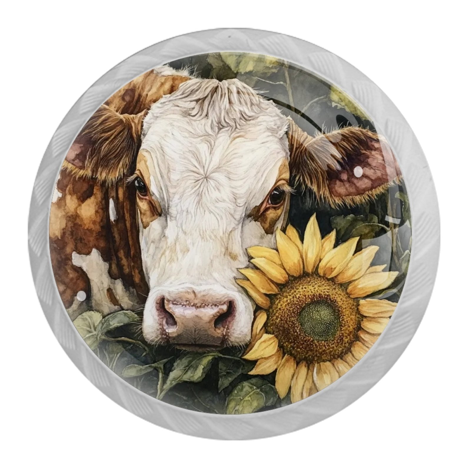 4 Pcs Cow and Sunflower Knobs for Kitchen Cabinet Cupboard Dresser ...