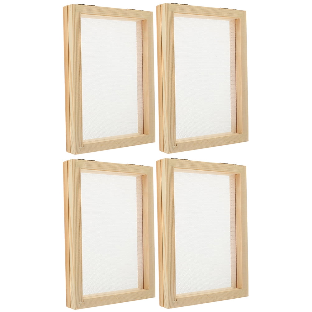 4 Pcs Craft Wooden Frame Paper Making Supplies Frames Crafting Child ...