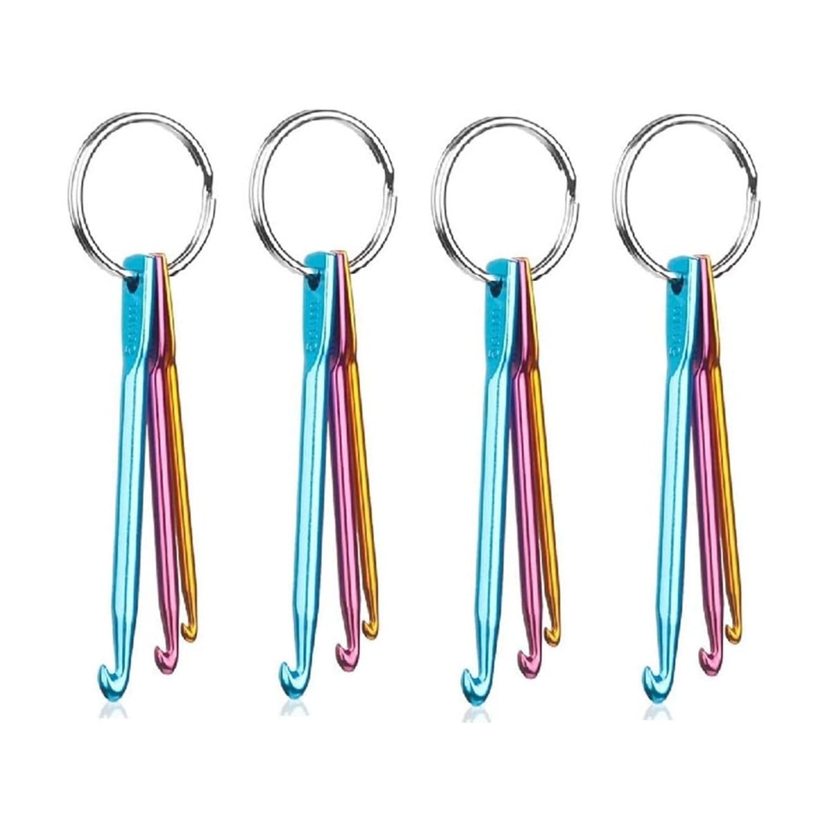 4 Pcs Crochet Hook Keychain,3/4/5mm Crochet Keychains Kit,Mini Creative ...