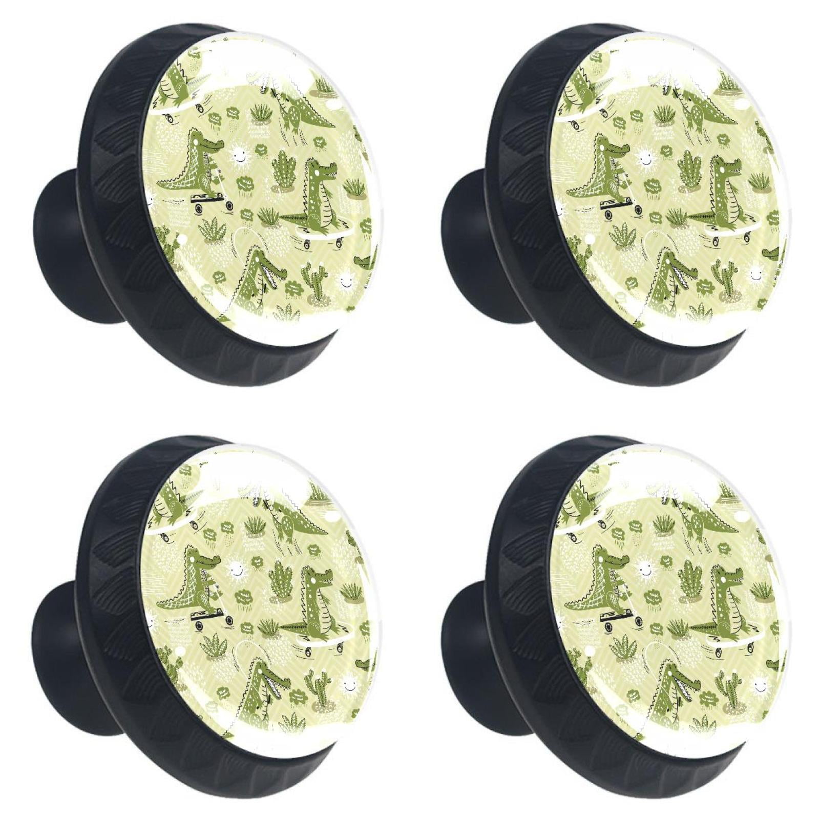 4 Pcs Crocodile Cute Green Knobs for Kitchen Cabinet Cupboard Dresser ...