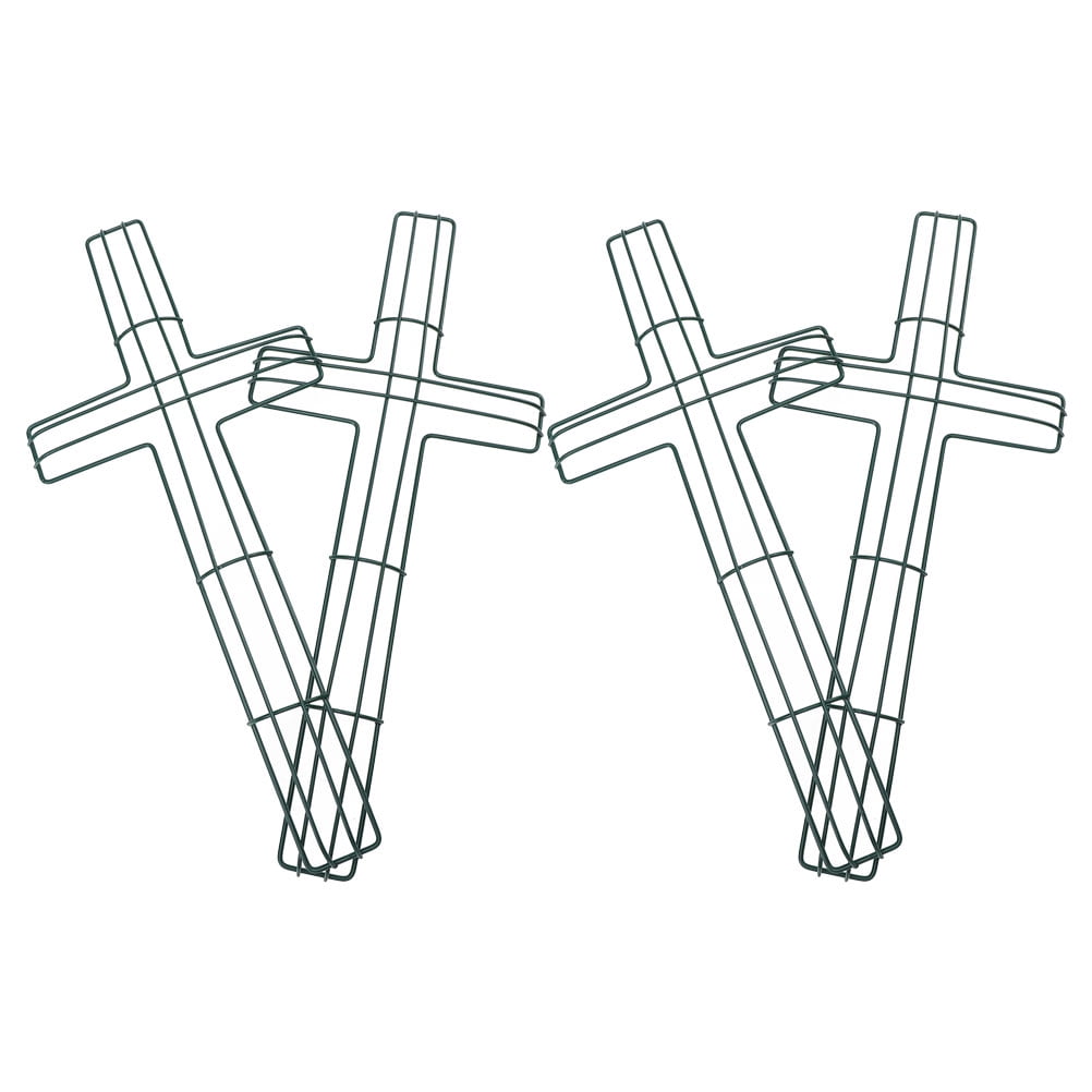4 Pcs Cross Metal Wreath Frame Floral Wreath Form for Garden Religious ...