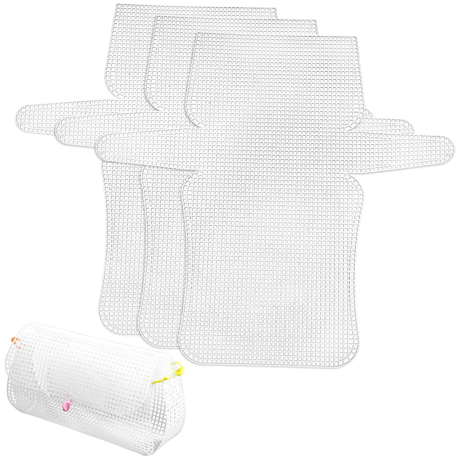4 Pcs Cross Stitch Mesh Plastic Canvas Shapes Crochet Bags DIY DIY ...