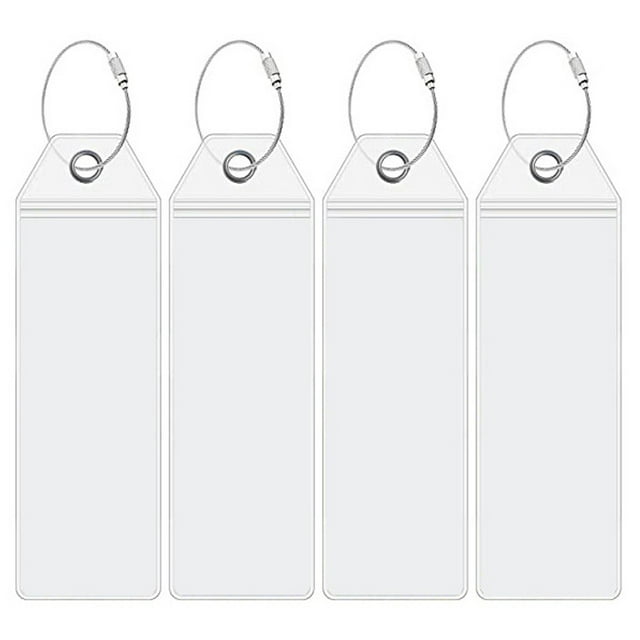 Eease 4 Clear Plastic Luggage Tags for Travel - Walmart.com