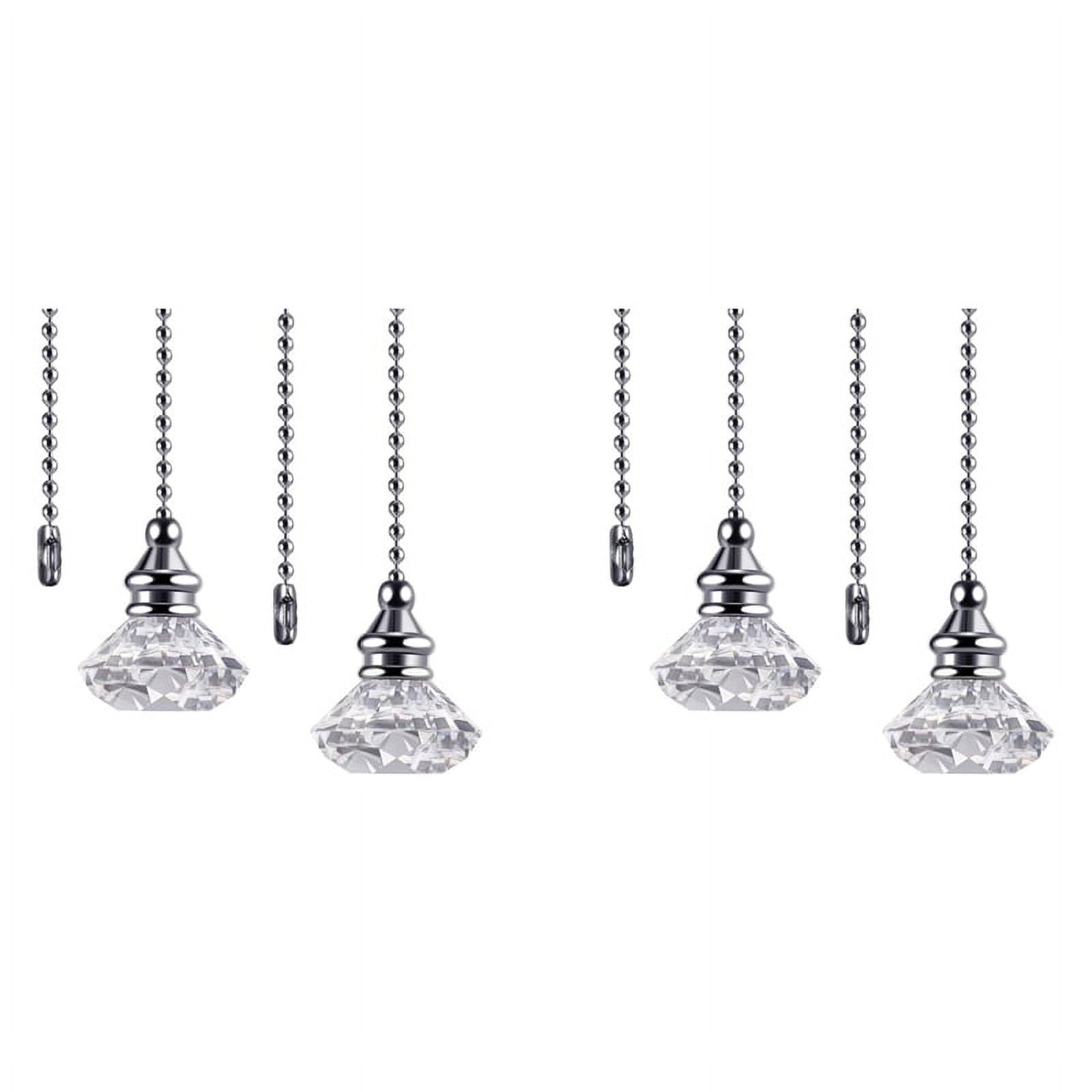 4 Pcs Crystal Pull Chains Ceiling Fan Chain Extension Pendant 50cm ...
