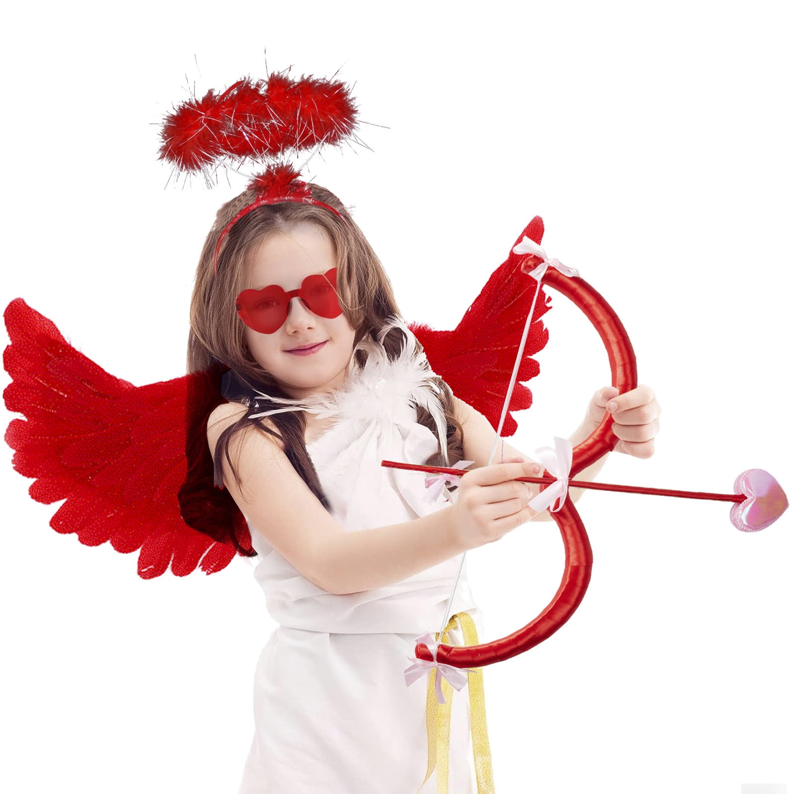 4 Pcs Cupid Costumes Sets for Valentine's Day Red Wing Bow Arrow ...