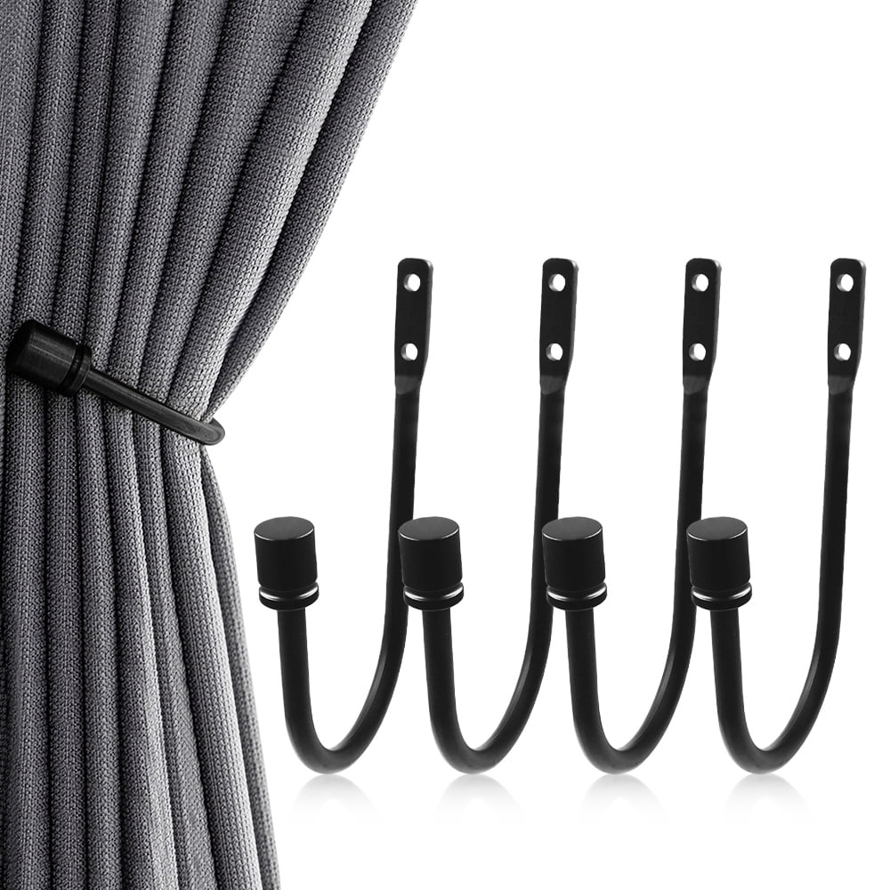 4 Pcs Curtain Holdbacks, Wall Mounted Metal Drapery Tiebacks ...