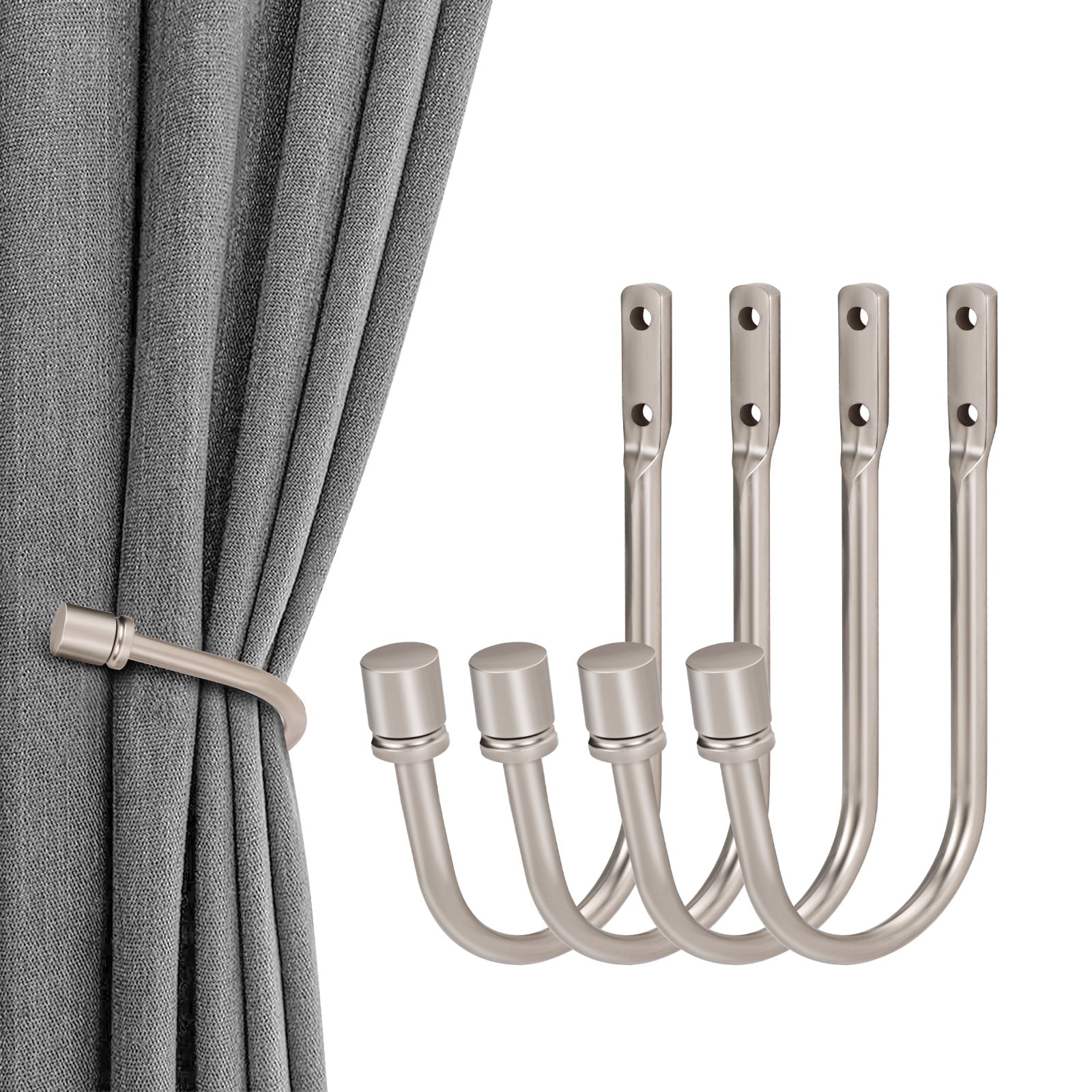 4 Pcs Curtain Holdbacks, Wall Mounted Metal Drapery Tiebacks ...