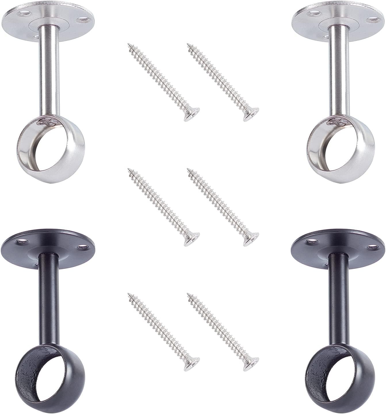 4 Pcs Curtain Rod Ceiling Mount Brackets Stainless Steel Curtain Rod ...