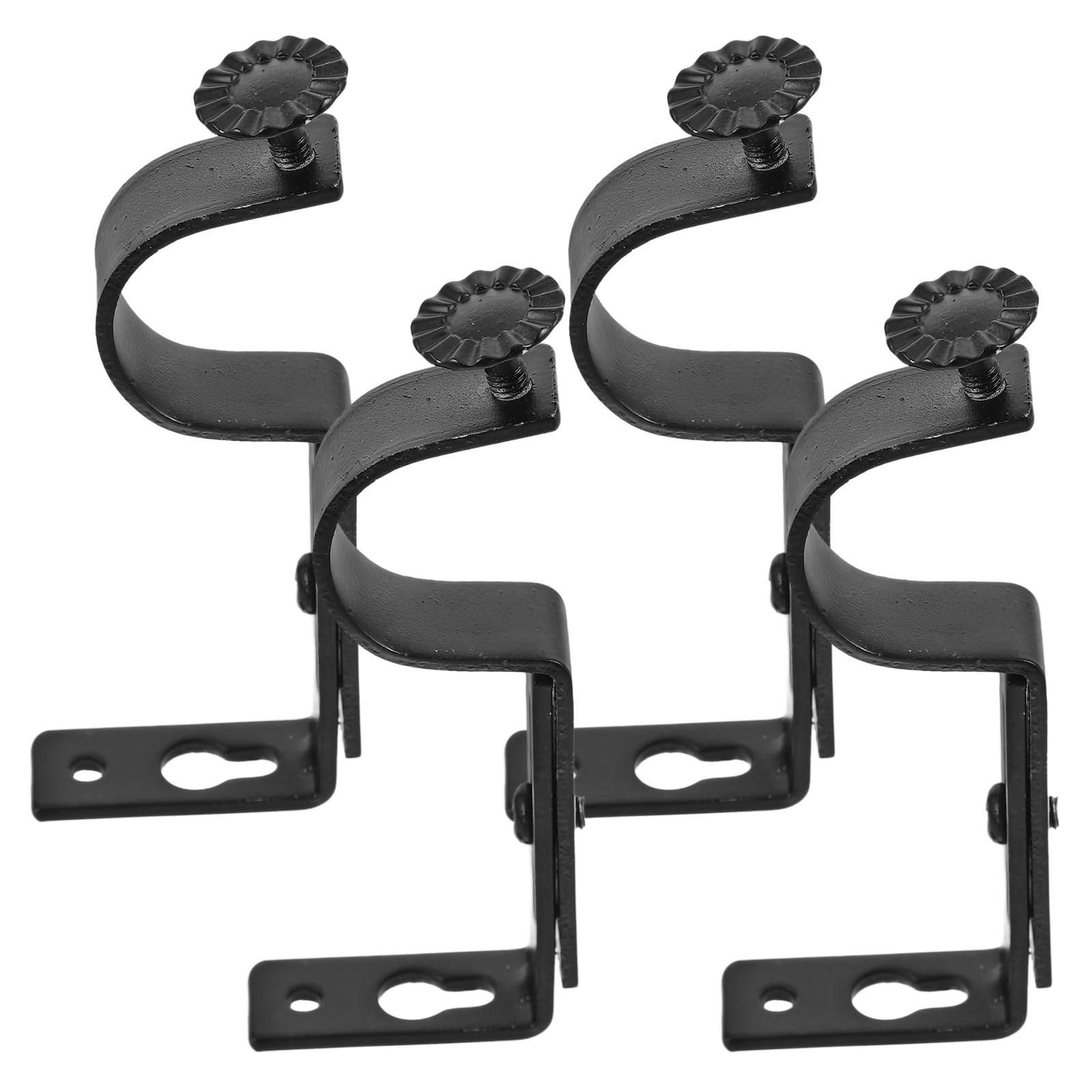 SOPOTUTU 4pcs Adjustable Metal Curtain Rod Brackets Wall Mounted Modern ...