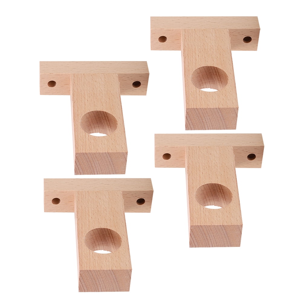 Wood Curtain Rod Bracket for Wall Khaki Color Simple Style Wood ...