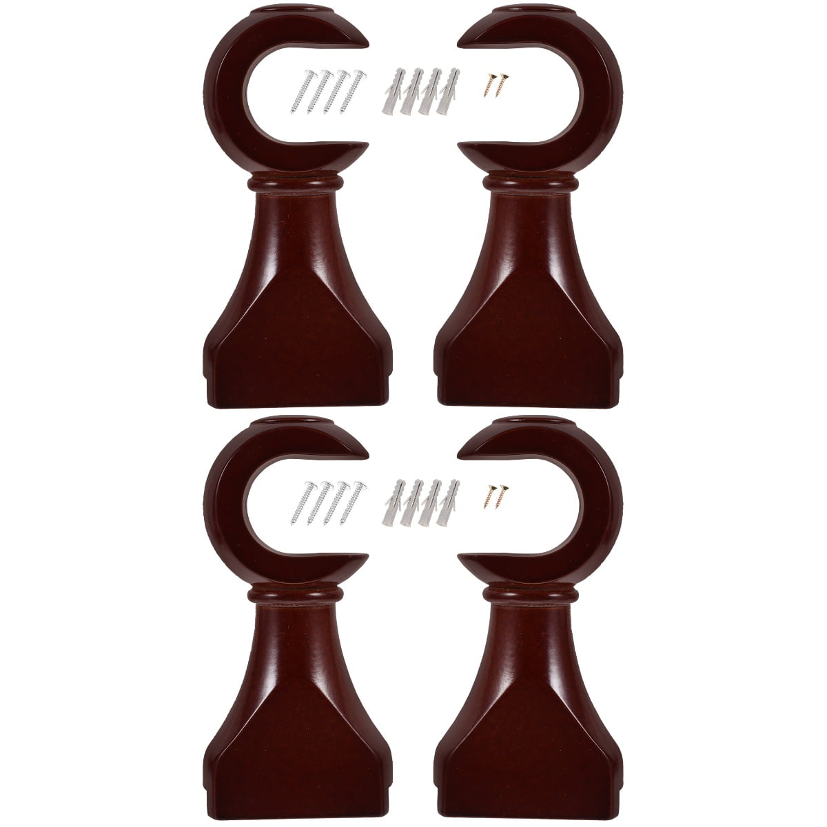 4 Pcs Curtain Rod Tray Curtain Hooks Curtain Rod Holder Bedroom ...