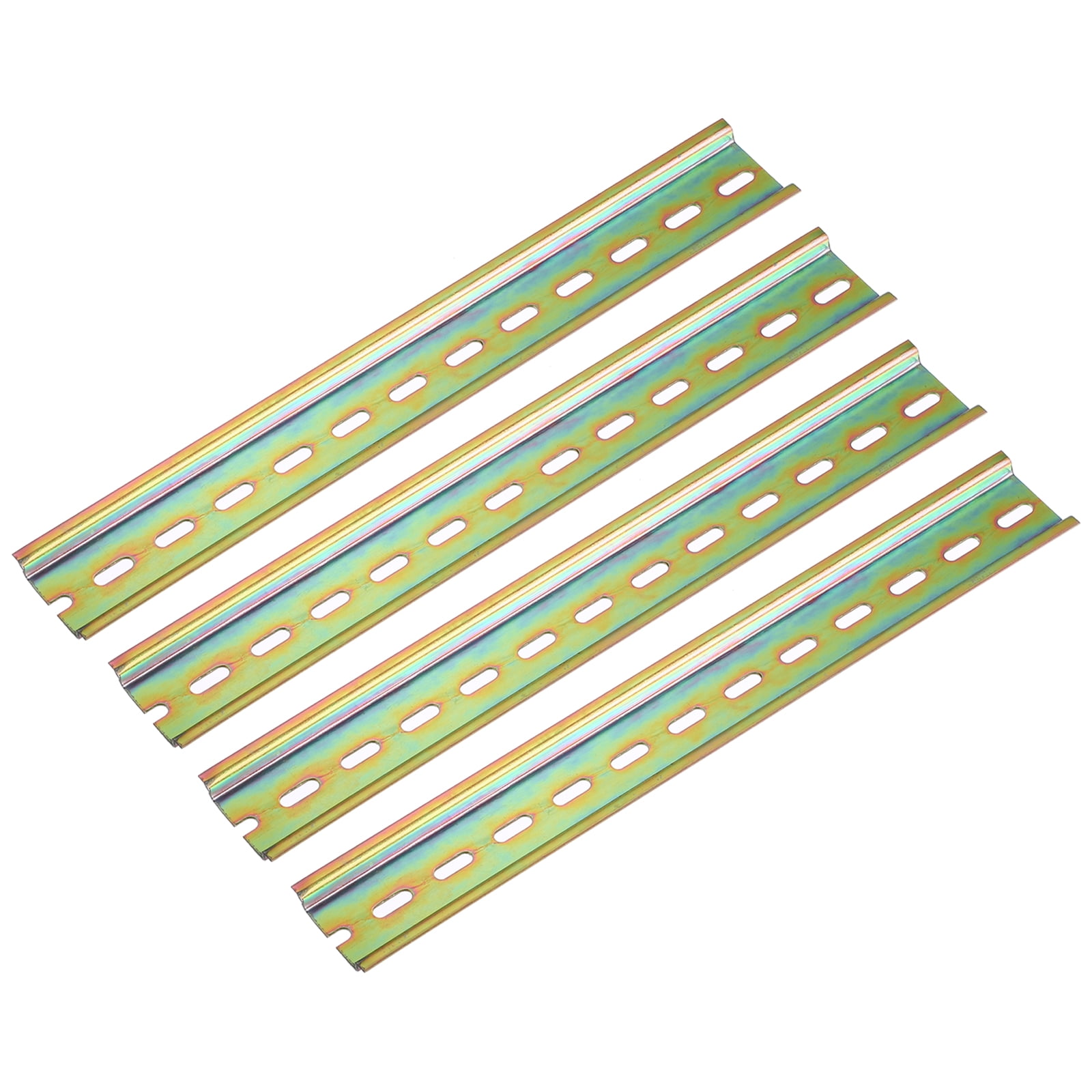 4 Pcs DIN Rail Slotted Iron Mounting Guide 10"(250mm) x 35mm x 7.5mm ...