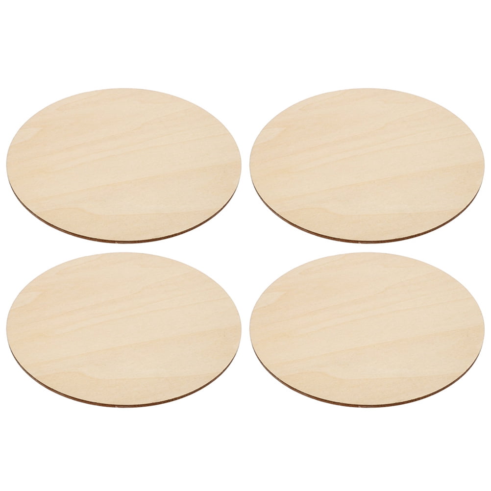 4 Pcs DIY Round Wood Chips Wedding Decorations Craft Wood Round Wood ...