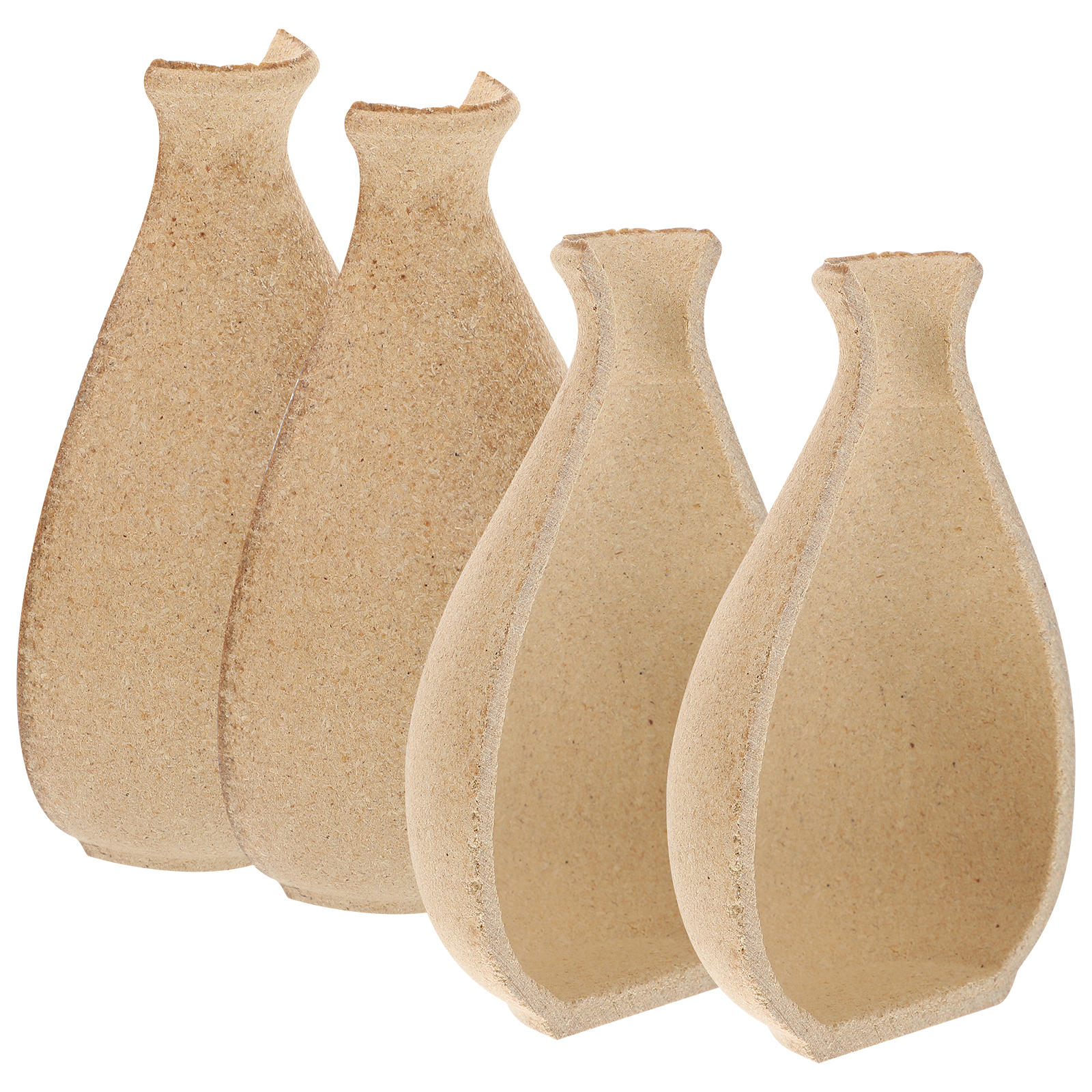 CRILSTYLEO Blank Vase Design Khaki Wood 4Pcs 11.8X7.9X3.5in - Walmart.com