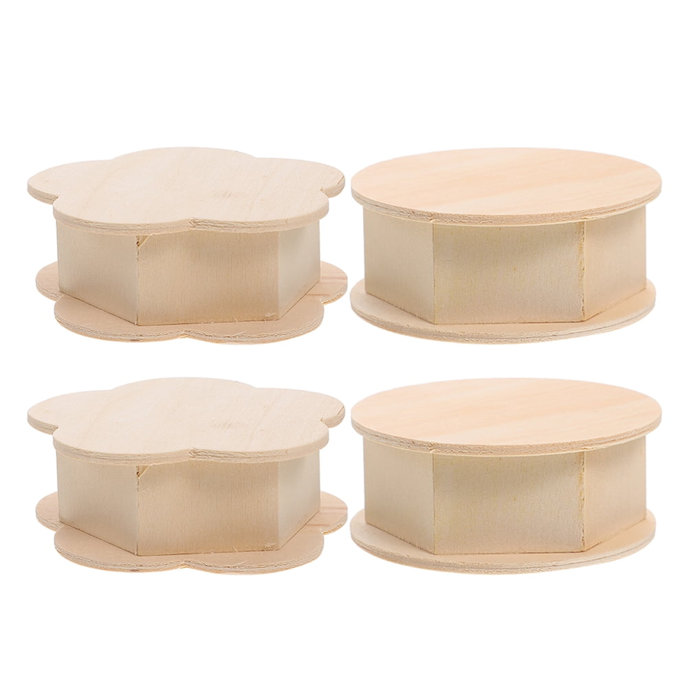 4 Pcs DIY Wooden Storage Containers Handmade Foam Putty Clay Storage ...