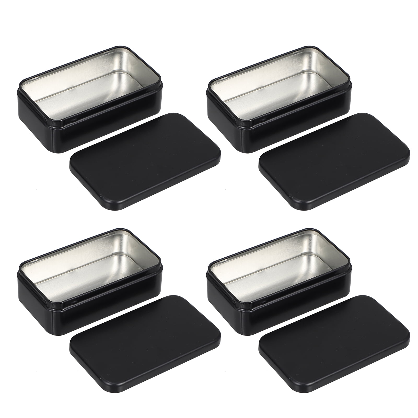 4 Pcs Damp Proof Jar Tea Containers Metal Tins with Lids Square Can ...