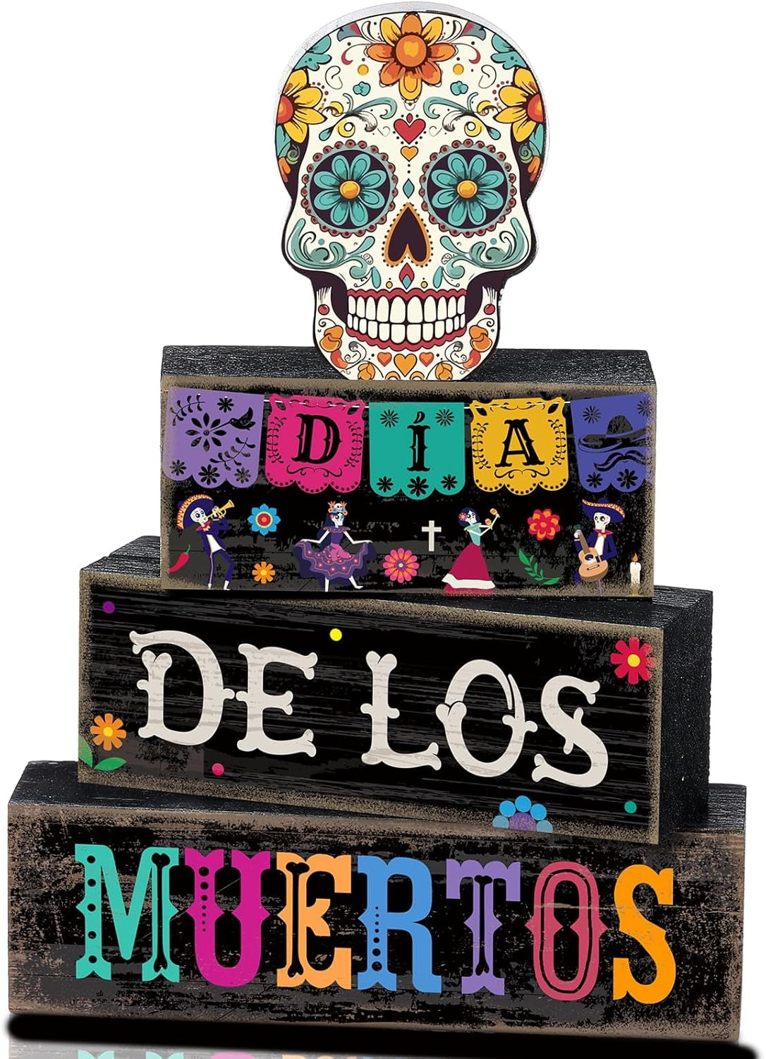 4 Pcs Day of The Dead Table Decorations Day of The Dead Centerpiece for ...