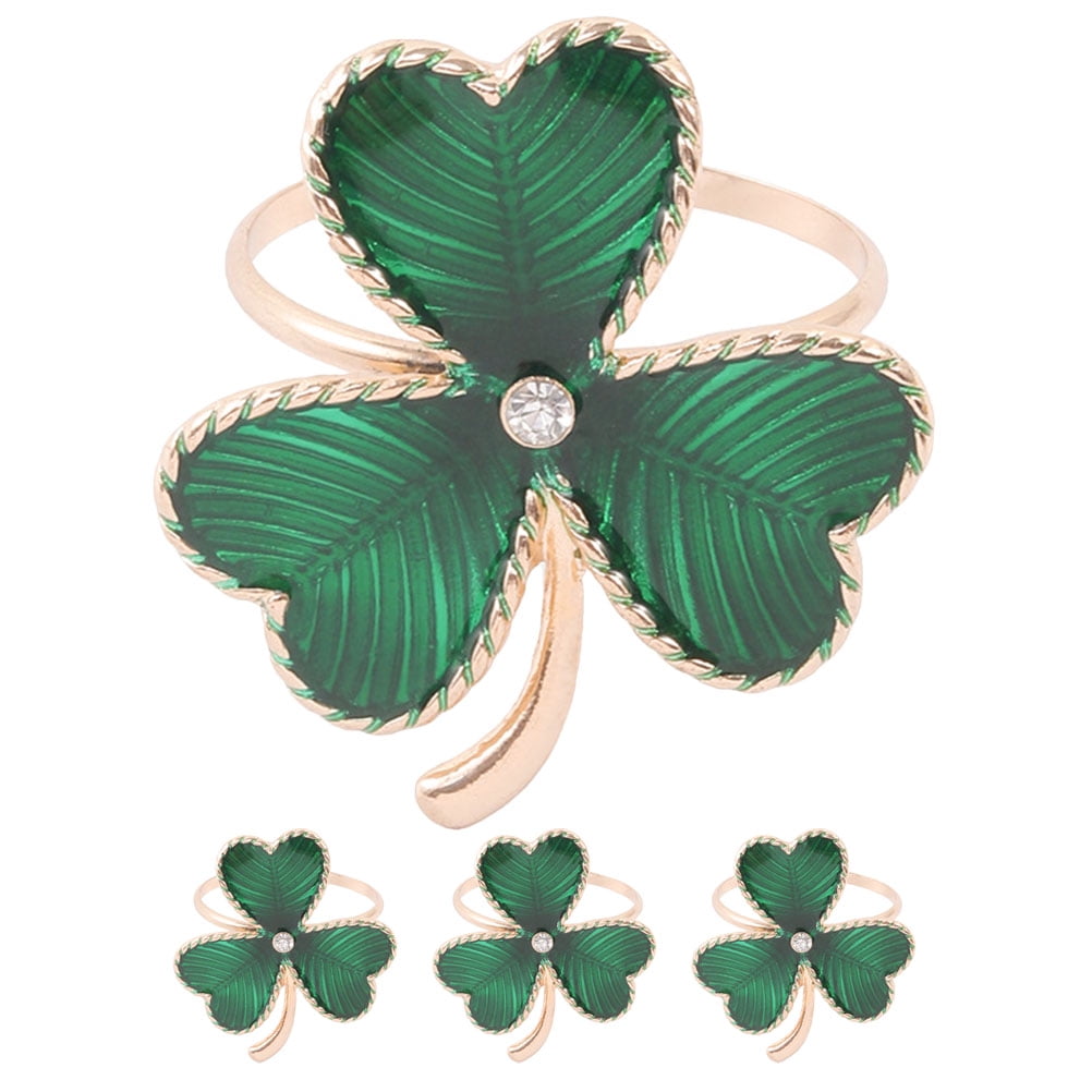 4 Pcs Day Pin Shamrock Napkin Rings 3.50X3.50X3.50CM - Walmart.com