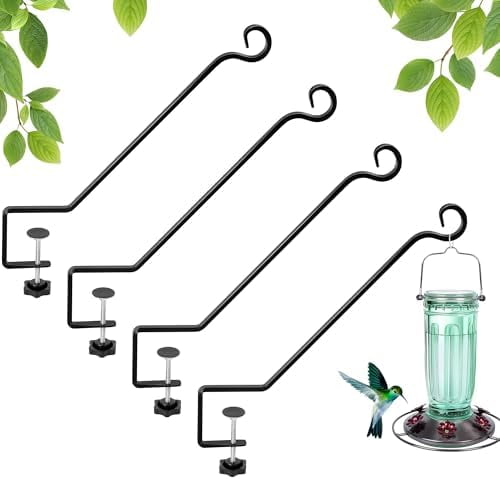 4 Pcs Deck Bird Feeder Hanger for Railing-12.5 Inch Deck Railing Plant ...