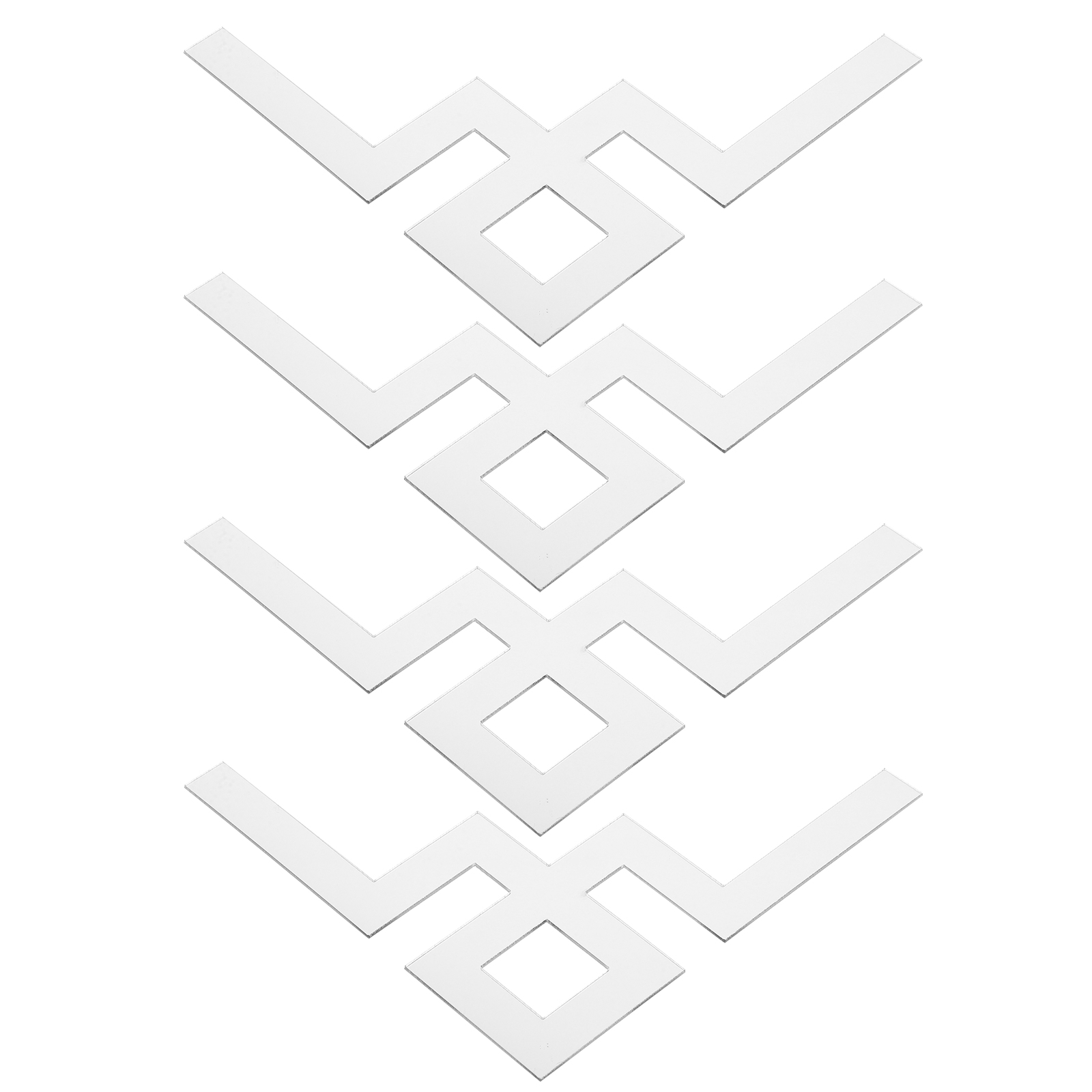 4 Pcs Decor Corner Mirror Wall Decal Three-dimensional Diagonal Flower ...