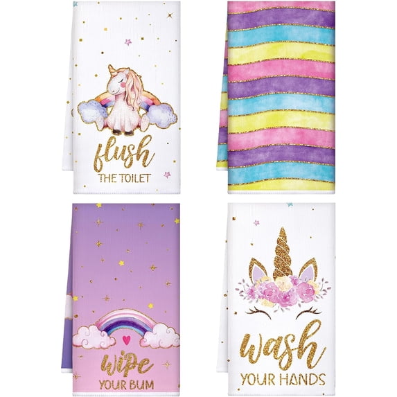 4 Pcs Decorative Kitchen Towels Absorbent 24 x 16 Inch Tea Hand Bath ...