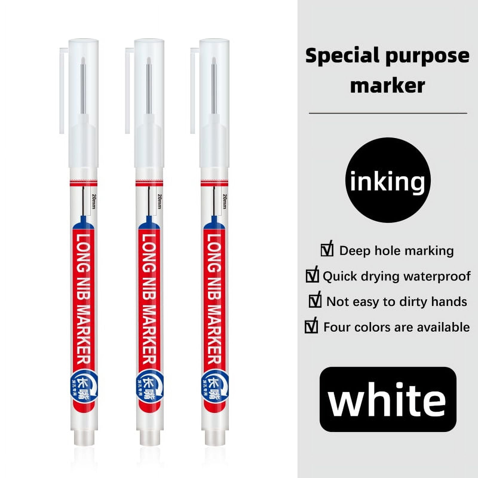4 Pcs Deep Reach Markers Long Nose Marker Waterproof Deep Hole Marker ...