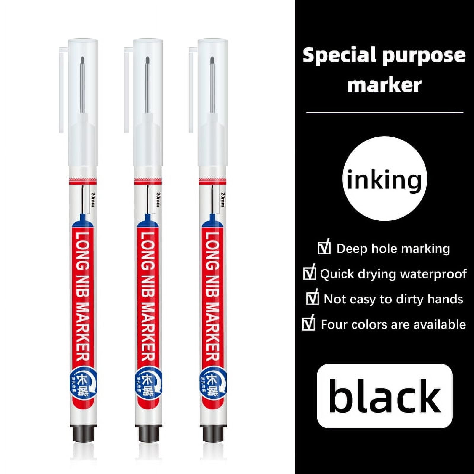 4 Pcs Deep Reach Markers Long Nose Marker Waterproof Deep Hole Marker ...