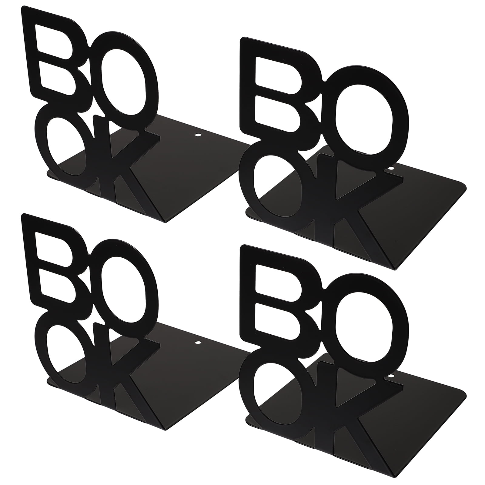 4 Pcs Desk Bookrest Metal Bookshelf Bookends for Shelves Book Stand ...