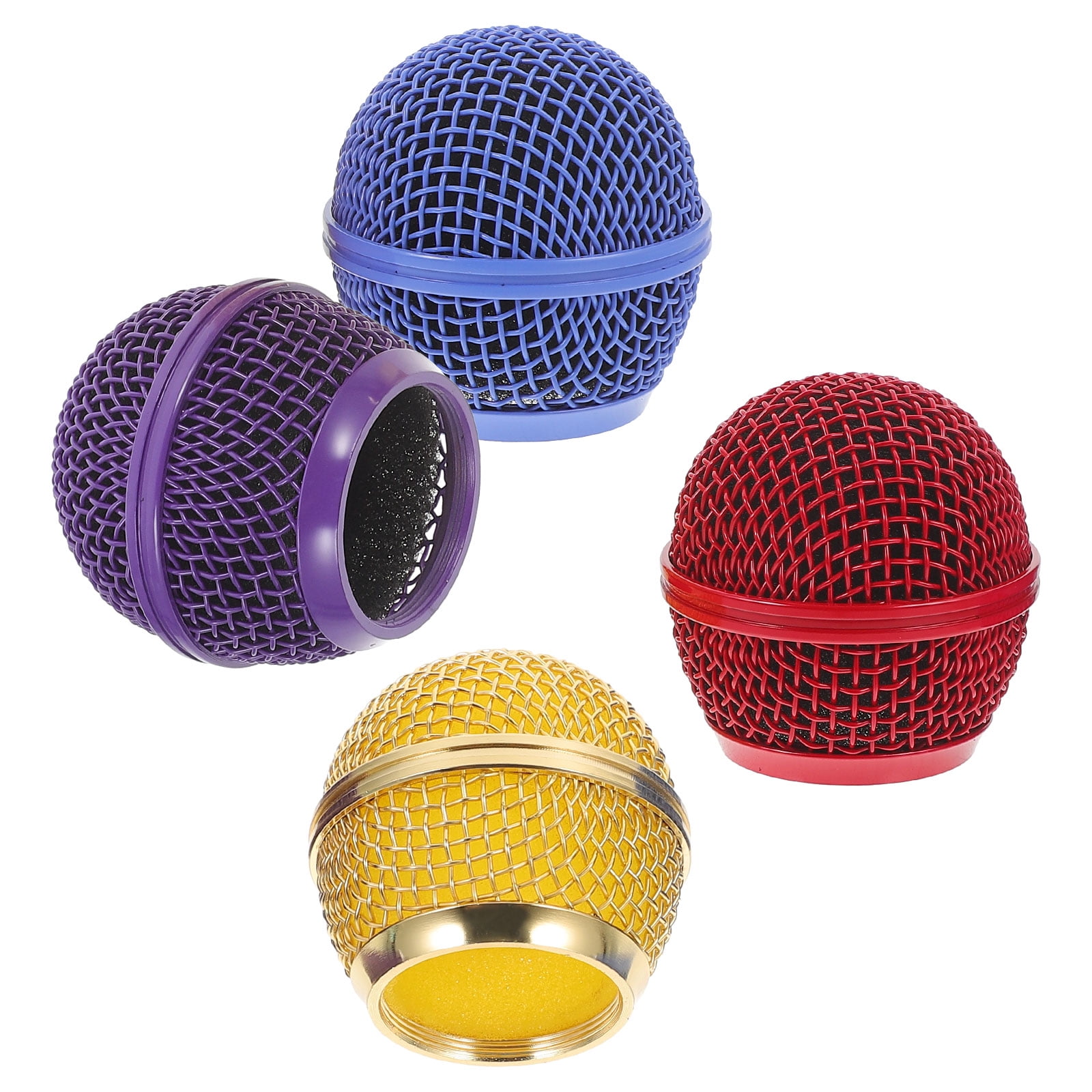 4 Pcs Desk Mic Stand Cordless Parts Colored Microphone Grille - Walmart.com